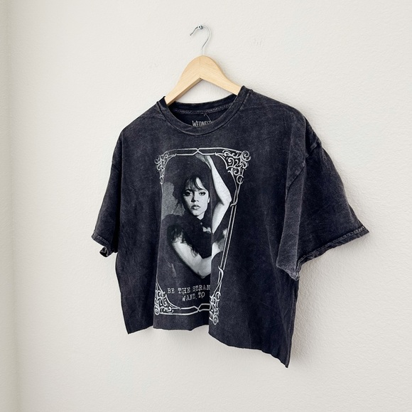 Wednesday | Tops | New Netflixs Wednesday Cropped Graphic Tee | Poshmark